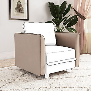 LLappuil Modular Sofa Pair of Side Armrest Module for Customize Modular Sectional Couch, Cognac Brown