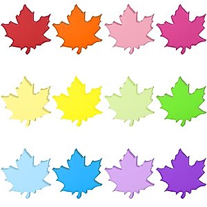 TOYMIS 72pcs 5.9x5.9inch Paper Cutouts for Crafts, Paper Cutouts Shapes Assorted Color Paper Cutouts for Kids Bulletin Board Classroom Decoration Thanksgiving Halloween Party (Maple Leaves Cutouts)
