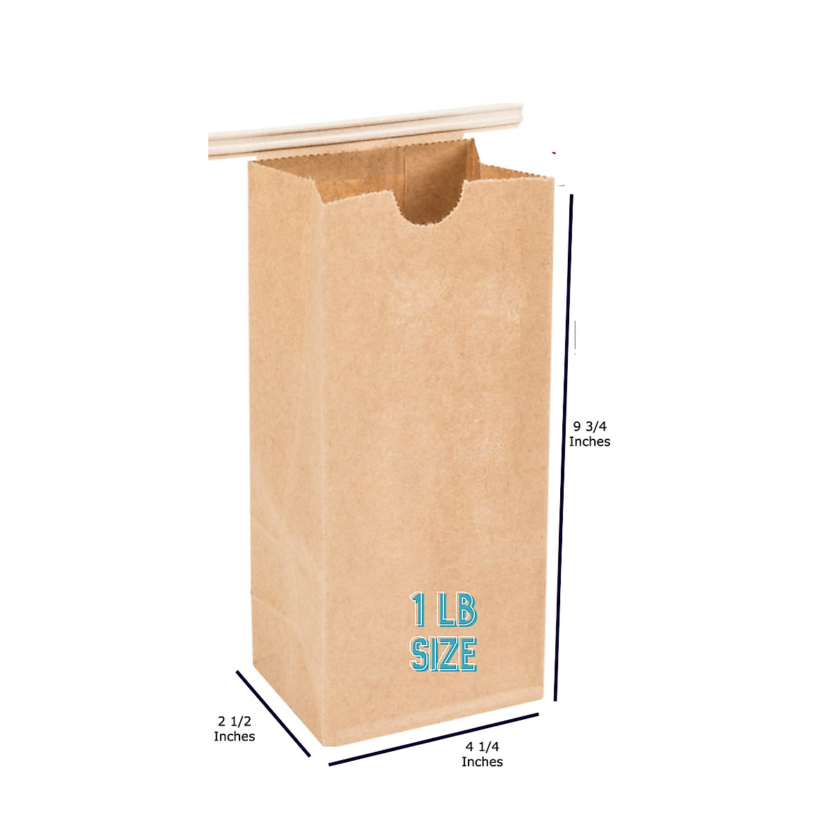 Resealable Kraft Tin Tie Poly-lined Bags Coffee Bags Reclosable Tin Tie Bags without window - 1Lb - 25 Pack