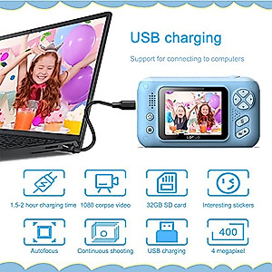 Yanvan Digital Camera 2.4 Inch Full HD 1080P Kids Camera Mini Vlogging Camera, Compact Pocket Camera Point and Shoot Camera for Kids Teens Beginners, Christmas Birthday Gift