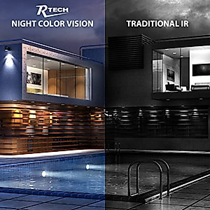 R-Tech 5MP TVI Turret Dome Security Camera with HD Night Color Vision, Analog Camera, IP67 Outdoor Weatherproof, 4-in-1 AHD/CVBS/CVI/TVI/– 2.8mm Fixed Lens – White