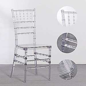 YaocongFurniture Transparent Ice Crystal Chair (2 Pack) Party Event Wedding Chairs,Acrylic Ghost Chairs,Flash Elegance Stacking Chiavari Chair,Clear Chair
