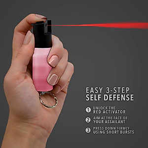 Guard Dog Security Pepper Spray, Keychain with Safety Twist Top, Mini and Easy Carry, Lightweight and Fashionable, Maximum Police Strength OC Spray, 16 Feet Range (Pink Ombre)