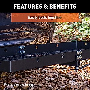 CURT 18109 60 x 20-Inch Tray Hitch Cargo Carrier, 500 lbs Capacity, Black Steel, 2-in Folding Shank