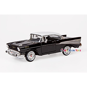 1957 Chevy Bel Air, Black - Motormax Premium American 73228 - 1/24 Scale Diecast Model Car