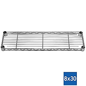 Shelving Inc. 8" d x 30" w x 64" h Chrome Wire Shelving with 4 Shelves