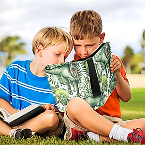 Dinosaur 4 Pockets Trading Card Album Folder for Cards PU Cover Zip Card Binder with 400 Side Loading Pockets 3-Ring Card Collector Holder for Collectible Boys Girls Game Sports Cards MTG TCG