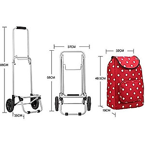 Shopping Trolley on Wheels Multi Function Shopping Cart Lightweight Collapsible Senior Trolley Luggage Home Climbing Stairs with 2 Wheels Portable Towing Cart Storage Hand Trucks,C ,Shopping Trolle