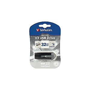 Verbatim 49173 Store 'n'Go V3 USB 3.0 Drive, 32GB, Black/Gray
