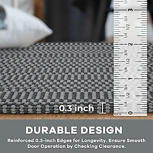 KOZYFLY Washable Entryway Rug 3x5 Ft Area Rugs Cotton Rubber Backed Throw Rugs Indoor Door Mat Kitchen Rugs Braided Floor Carpet for Front Entrance Bathroom Kitchen Living Room, Grey
