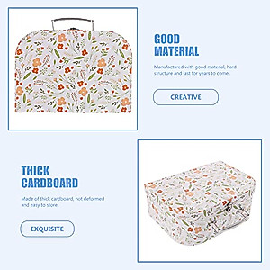 Zerodeko Paperboard Suitcases Storage Boxes Handle: Boxes with Lids Containers for Storage Organization Toy Sundry Box