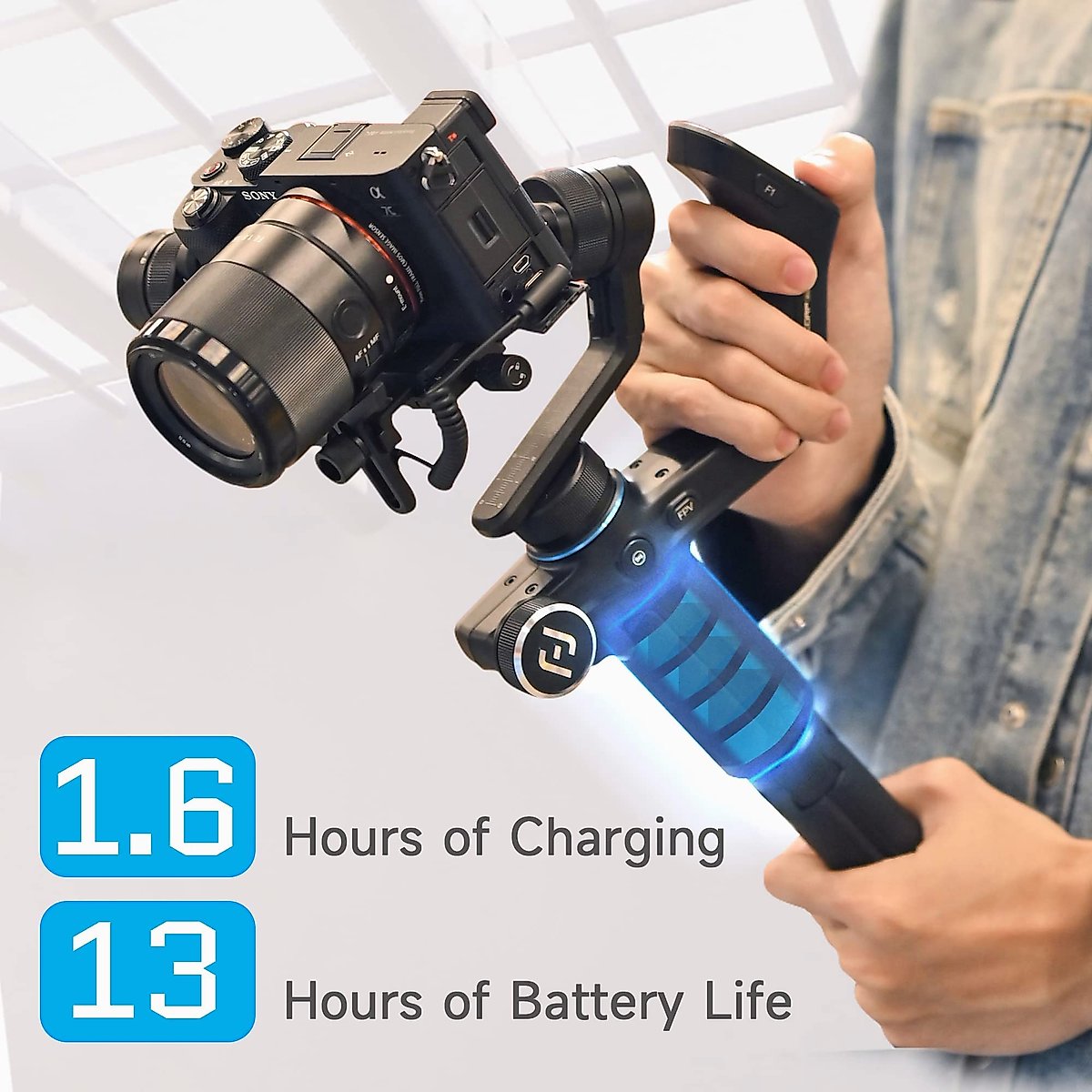 FeiyuTech Scorp Mini 3-Axis All in One Gimbal Stabilizer for Mirrorless Camera with Short Lens, Compact Cameras, Action Camera Gopro, 54-88mm Width iPhone 15 Pro, 1.3" Touch Screen, 2.6lbs Payload