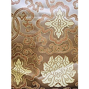 Adelaide Gold Chinese Brocade Satin Fabric by The Yard - 10058
