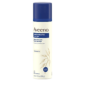 Aveeno Therapeutic Shave Gel with Oat and Vitamin E to Help Prevent Razor Bumps and Soothe Dry and Sensitive Skin, No Added Fragrances and Non-Comedogenic, 7 oz (Pack of 6)