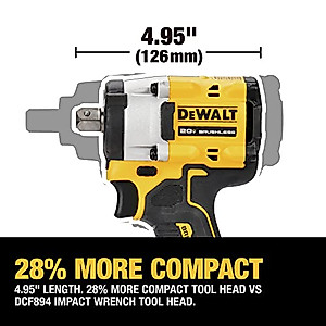 DEWALT ATOMIC 20V MAX* 1/2 in. Cordless Impact Wrench with Detent Pin Anvil (Tool Only) (DCF922B)