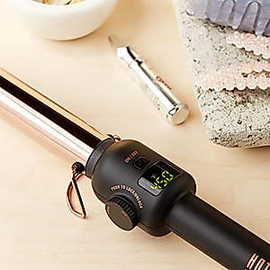 HOT TOOLS Pro Artist Rose Gold Digital Curling Iron/Wand | Long Lasting Defined Curls, (1 in)