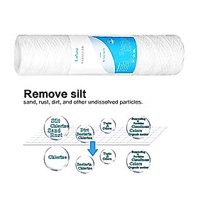 Lafiucy 30 Micron 10" x 2.5" String Wound Sediment Water Filter Cartridge,5 Pack,Whole House Sediment Filtration, Universal Replacement for Most 10 inch RO Unit