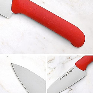 Messermeister Petite Messer 5” Chef’s Knife, Red - German 1.4116 Stainless Steel & Ergonomic Handle - Lightweight, Rust Resistant & Easy to Maintain