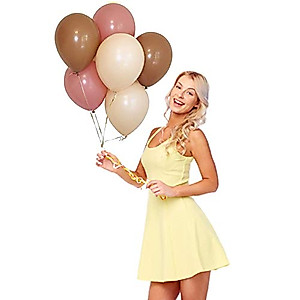 60PCS Blush Nude Cream Dusty Rose Mauve Pink Tan Brown 10 Inch Latex Balloon Backrop Arch Garland for Boho Nuetral Baby Shower Rustic Fall Bridal Shower Wedding Birthday Party Decoration