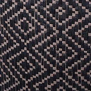 DII Woven Paper Storage Bin, Diamond Basketweave, Stone/Black, Large