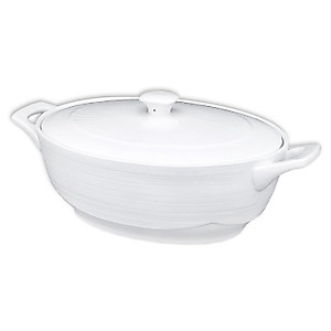 jinsongdafa Casserole Dish with Lids,1.9 Quart French White Ceramic Tureens, 12.1x7.3 Baking Dish, Serving Tureen Soup, for Casseroles, Lasagna Cookware Set, Microwave, Oven Safe
