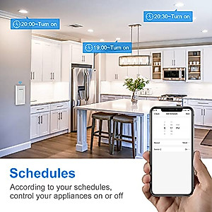 Smart Light Switch,Compatible with Alexa,Google Home, 2.4Ghz WiFi Smart Switch, Wireless Remote Control, Neutral Wire Required,Physical Button (2 Pack)