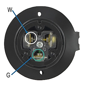 Conntek 80101-BCBK 15Amp Flanged Inlet , Black