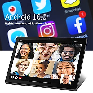 tabtrust Tablet 10 inch Android 10.0 OS WiFi Tablets PC with 10.1'' IPS HD Display, 32GB ROM Storage, Quad Core Processor, 6000mAh Battery, 2MP+8MP Dual Cameras - Black