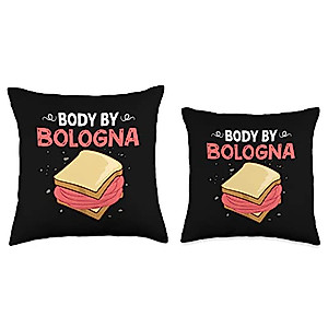 Bologna Meat Italy Sandwich Sausage Baloney Fried Throw Pillow, 16x16, Multicolor