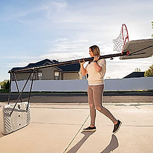 Lifetime 90992 Full-Size Height Adjustable Portable Basketball Hoop, 7.5 to 10 Foot Telescoping Adjustment, 44-Inch Impact Backboard