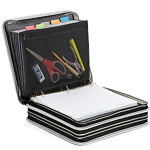 Five Star Binder - Zipper Binder 1 1/2" Inch 3-Ring Binder - Expansion Panel and Expanding File - Pack of 4