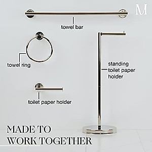 MARMOLUX ACC - Chrome Toilet Paper Holder | Open Arm 4.7 Inches Toilet Tissue Hanger | Bathroom Toilet Paper Holder Wall Mount in Stainless Steel Polished Chrome