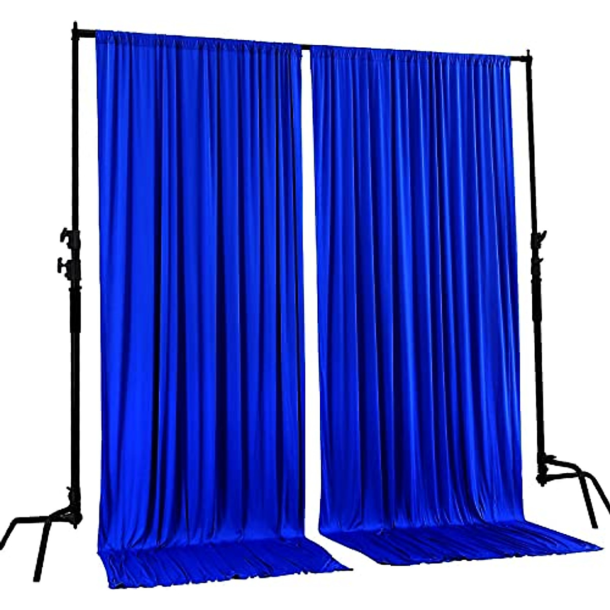 AK TRADING CO. 10 feet x 8 feet IFR Polyester Backdrop Drapes Curtains Panels with Rod Pockets - Wedding Ceremony Party Home Window Decorations - Royal Blue