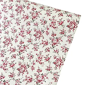 SimpleLife4U Rural Floral Shelving Paper Decorative Self-Adhesive Shelf Liner Drawer Cabinet Sticker 17.7 Inch by 9.8 Feet