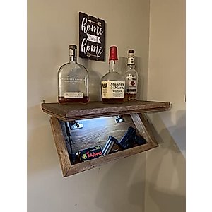 Stow Shelves Hidden Gun Shelf with Concealed Trap Door with RFID & Bluetooth Lock Natural Wood 23 X 11.5 X 4 23W X 11.5D X 4H 2412R-AB 2412R-AB