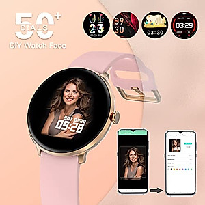 BEBINCA Smart Watch for Women Fitness Tracker Heart Rate,Sleep Monitor,IP68 Waterproof Smartwatch Activity Tracker Step Counter Compatible with iPhone Android Phones (Pink)