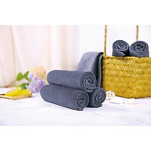 Feezoe Microfiber Facial Cloths Fast Drying Washcloth Absorbent Face Wash Cloth Soft Makeup Remover Cloths 12inch x 12inch 6Pack (White)