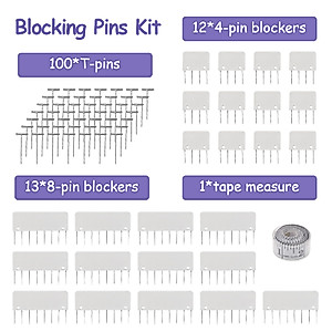 LAMXD Knit Blockers & Pin Kit,Knit Blocking Combs – Set of 25 Combs for Blocking Knitting, Crochet, Lace or Needlework Projects – Extra 100 T-pins – for use with Blocking Mats for Knitting Mat…