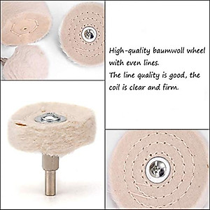 SHININGEYES Polishing Wheel for Drill 4 Pack, Buffing Wheel Polisher Kit with 1/4" Hex Shafts for Dremel Tools