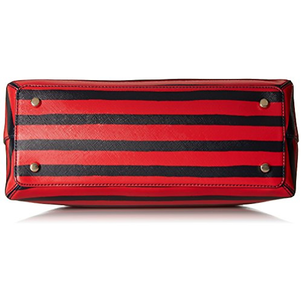 kate spade new york Julia Street Stripe Maise Satchel Bag, Rich Navy/Cherry Liqueur, One Size