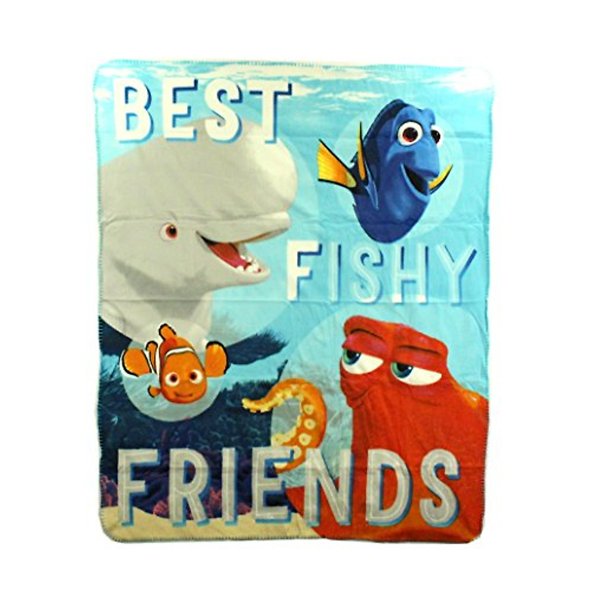 Finding Dory "Best Fishy Friends" Fleece Character Blanket 50 x 60-inches