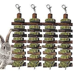 PINVNBY Bunny Chew Toys for Teeth Natural Organic Fruitwood Rabbits Cage Molar Sticks for Chinchillas, Guinea Pigs, Hamsters, Parrots and Other Small Pet Chewing Improve Dental Health