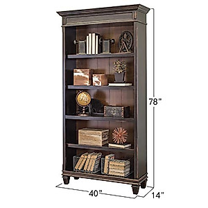 Martin Furniture Hartford Open Wood Bookcase, Storage Cabinet, Office Shelves, Brown (IMHF4078)