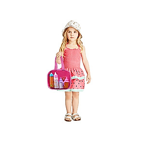 fash n kolor®, My Sweet Baby Disappearing Doll Feeding Set | Baby Care 6 Piece Doll Feeding Set for Toy Stroller | 2 Milk & Juice Bottles with 2 Toy Pacifier for Baby Doll