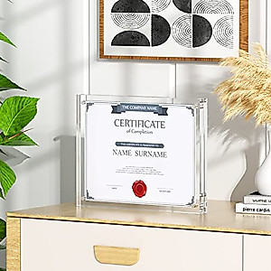NIUBEE 8.5x11 Picture Frame, Clear Certificate Document Magnetic Photo Frame for Tabletop Display with Gift Box