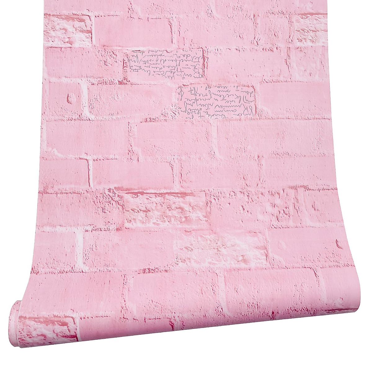 LovingWay English Quotes Drawer Liner 17.7x177 Inch Decor Classroom Wall Easy-to-Install PVC Corner Shelving Paper Pink Bricks