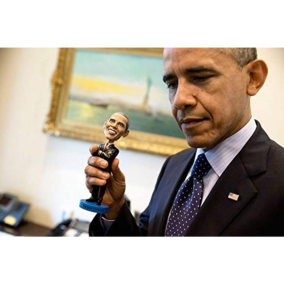 Royal Bobbles Barack Obama Bobblehead, Premium Polyresin Lifelike Figure, Unique Serial Number, Exquisite Detail