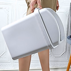 Trash Can with Lid ,5.5 Gallons, Solid Color Plastic Garbage Can with Lid, Waste Basket,trash Bin,garbage Bin ,slim Trash Can for Kitchen, Office, Bedroom, Outdoor, Bathroom, Dorm, Living Room