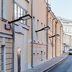 Light Pole Mount, Solar Lighting Mounting Bracket Extension Pole Kit, Wall Mounted Arm for Street Light, Barn Lamp, Post Tree （2 Pack Black）