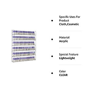 AMT Acrylic Nail Polish Racks for the Wall. CLEAR Nail Polish Display. Young Living Essential Oils Organizer. Holds up to 180 Btls. Plus a Microfiber Cloth for Cleaning Purposes (6 Tier- 180)
